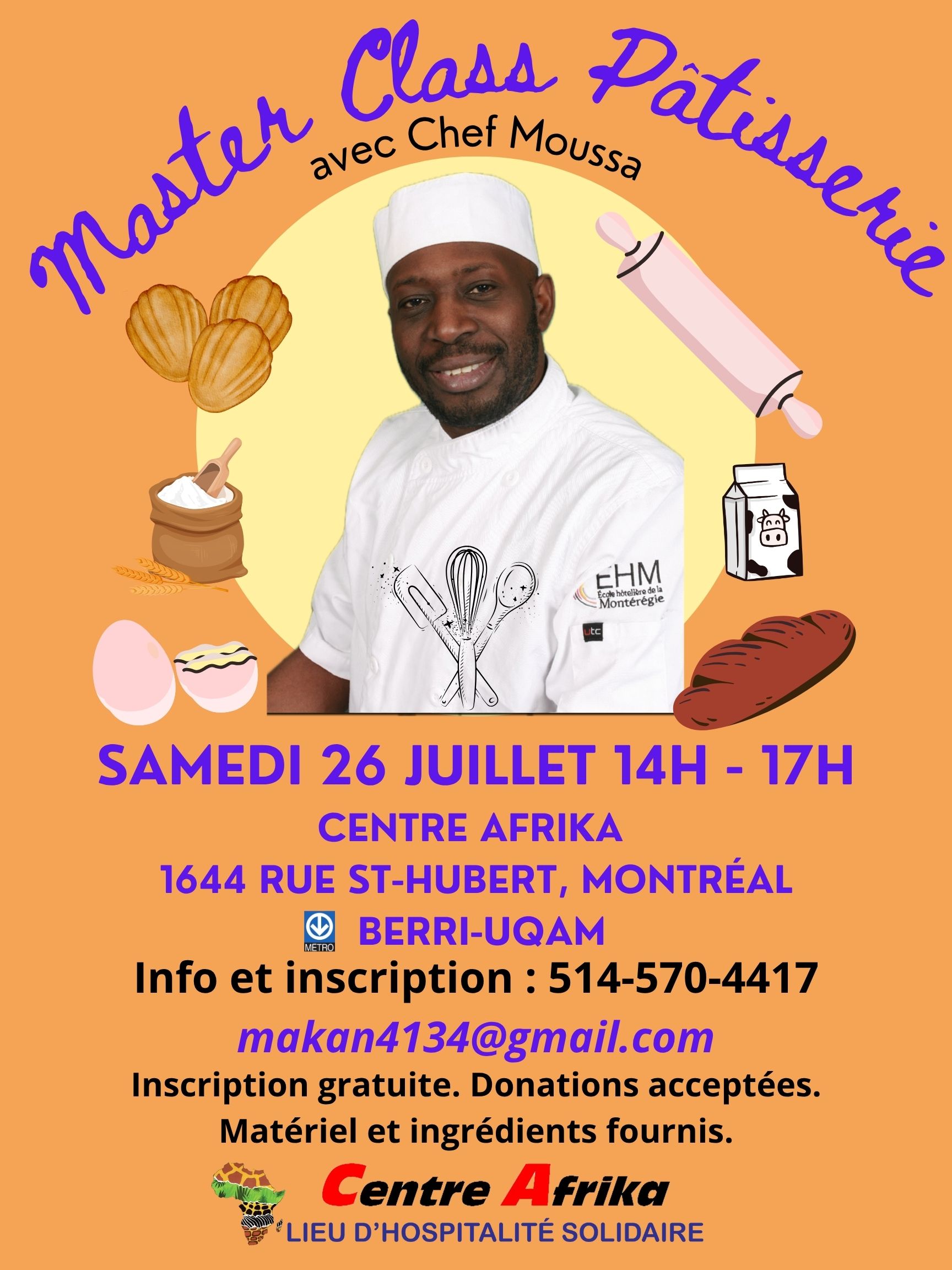Master Class Pâtisserie avec Chef Moussa – 26 juillet 2025 - Centre Afrika